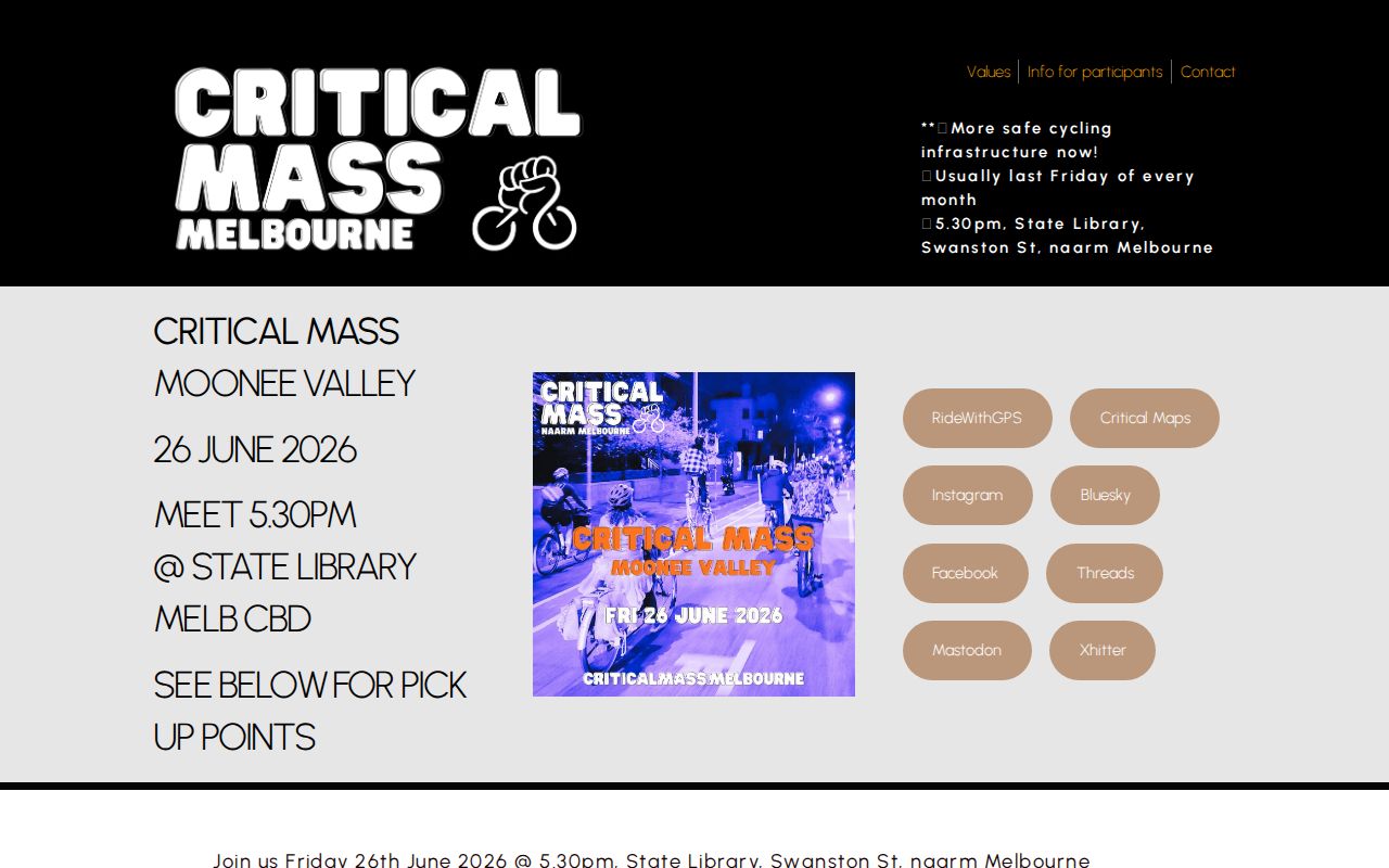 Critical Mass Naarm Melbourne